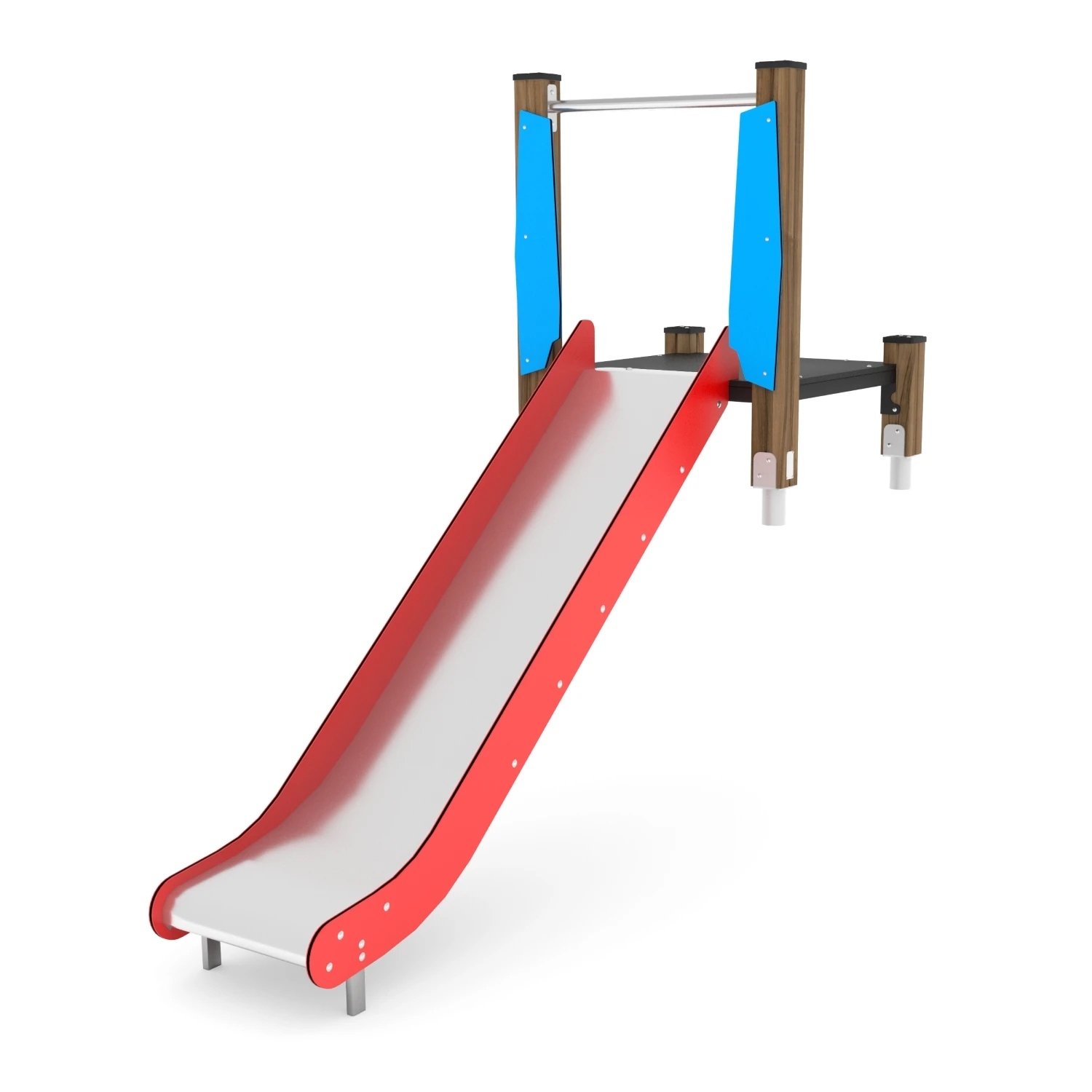 Small Colourful Embankment Steel Slide with Platform | Morti Sport ...