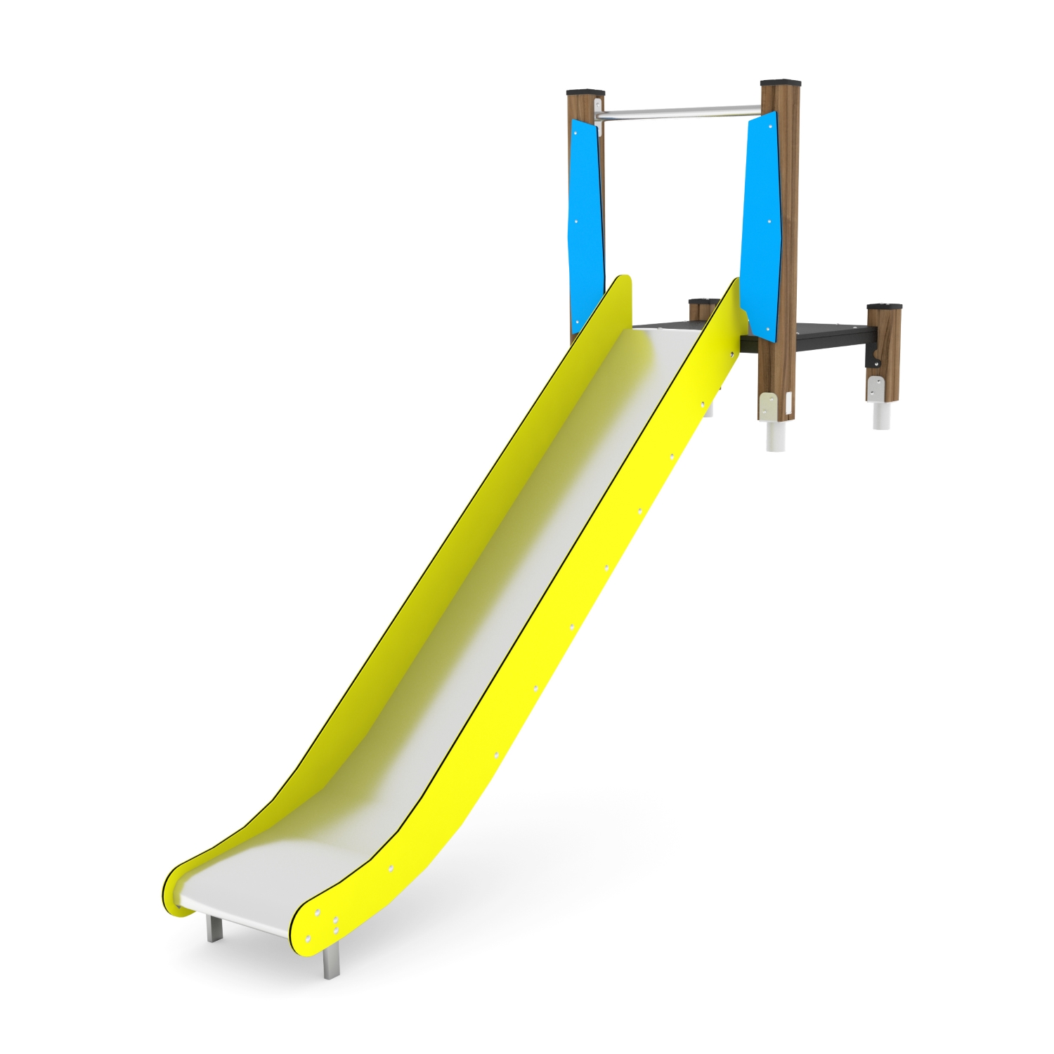 Medium Embankment Colourful Steel Slide with Platform | Morti Sport ...