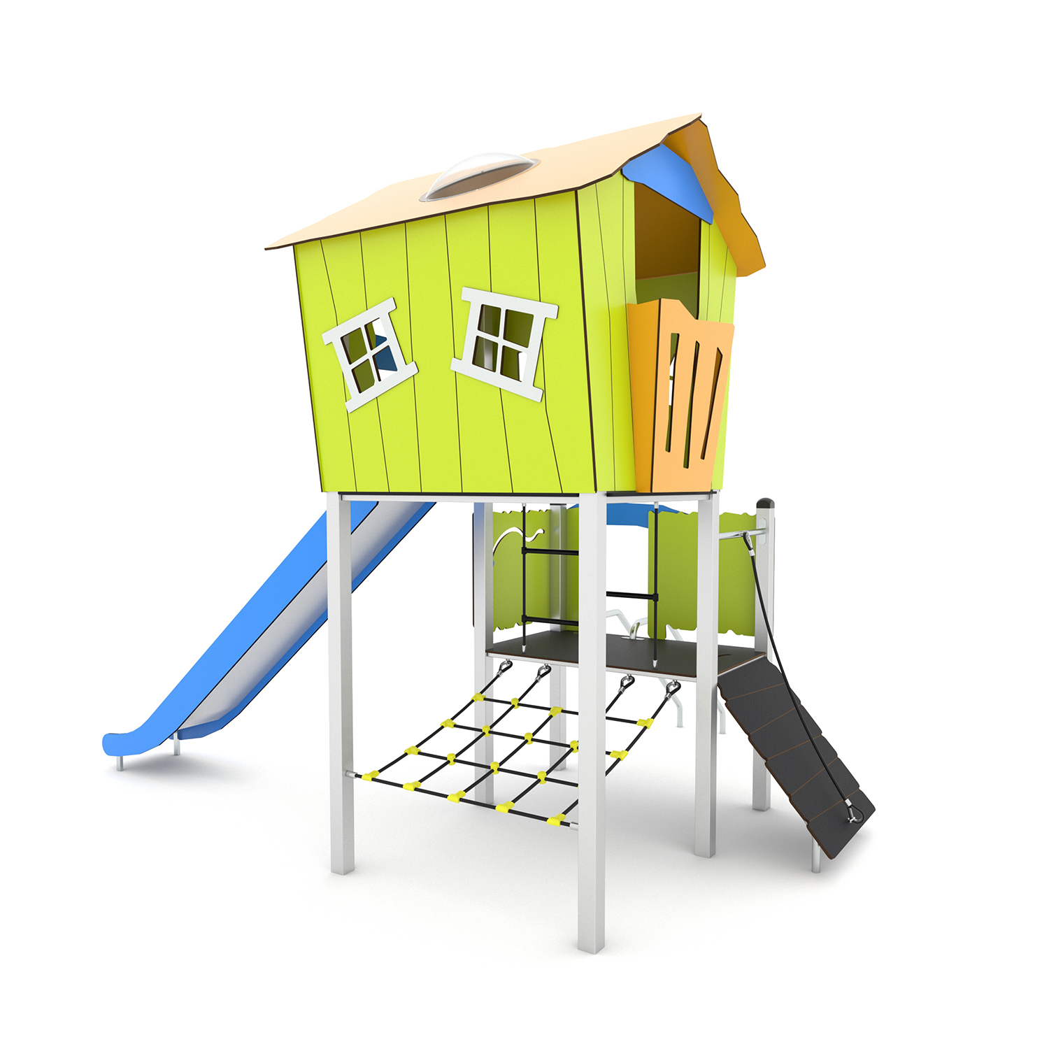 Double-Tiered Cartoon House Play Structure 3 | Morti Sport & Play Equipment