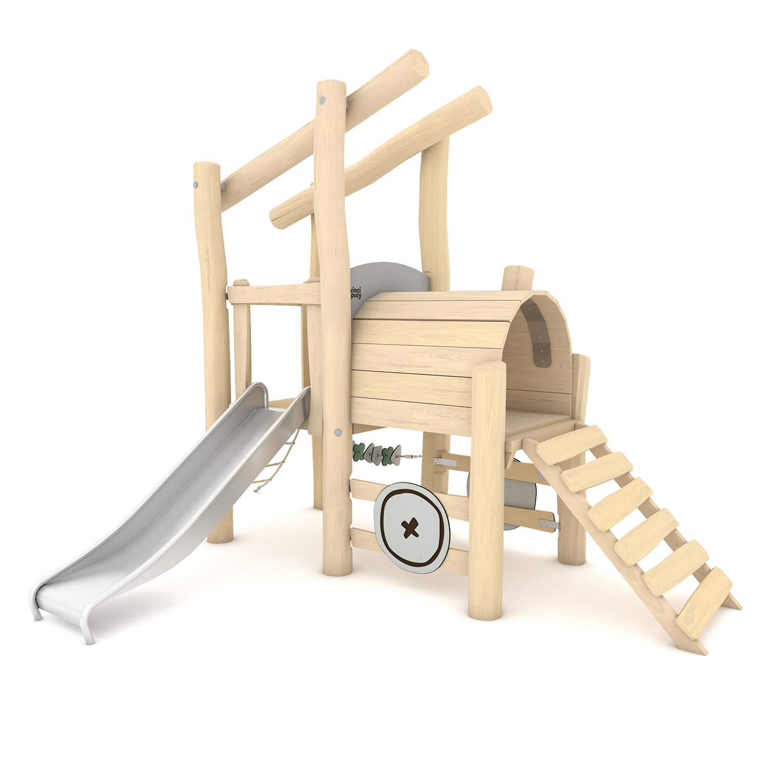 Small Wooden Slide & Interactive Play Structure | Morti Sport & Play ...