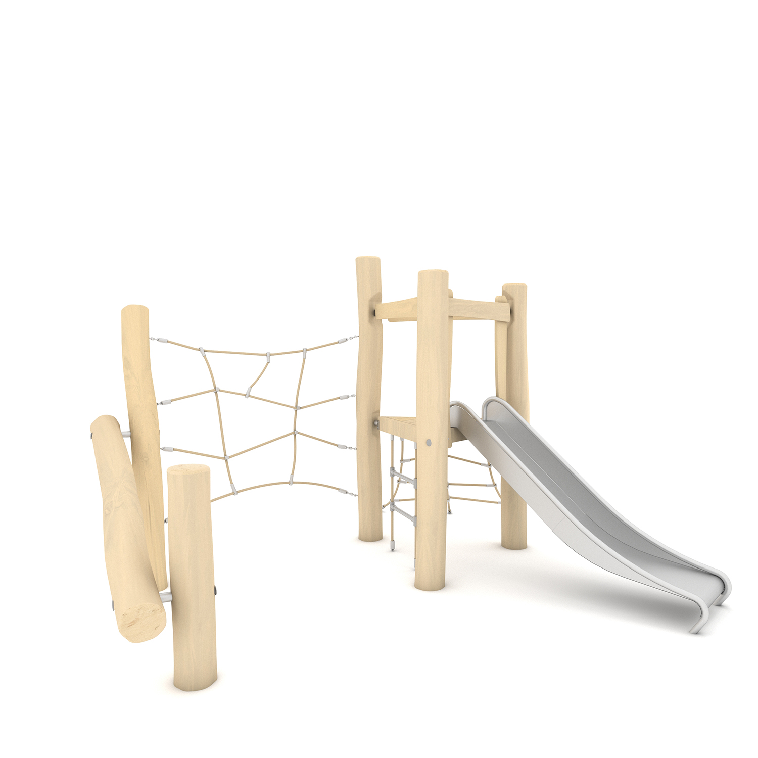 Wooden Slide & Playnet Structure 2 | Morti Sport & Play Equipment
