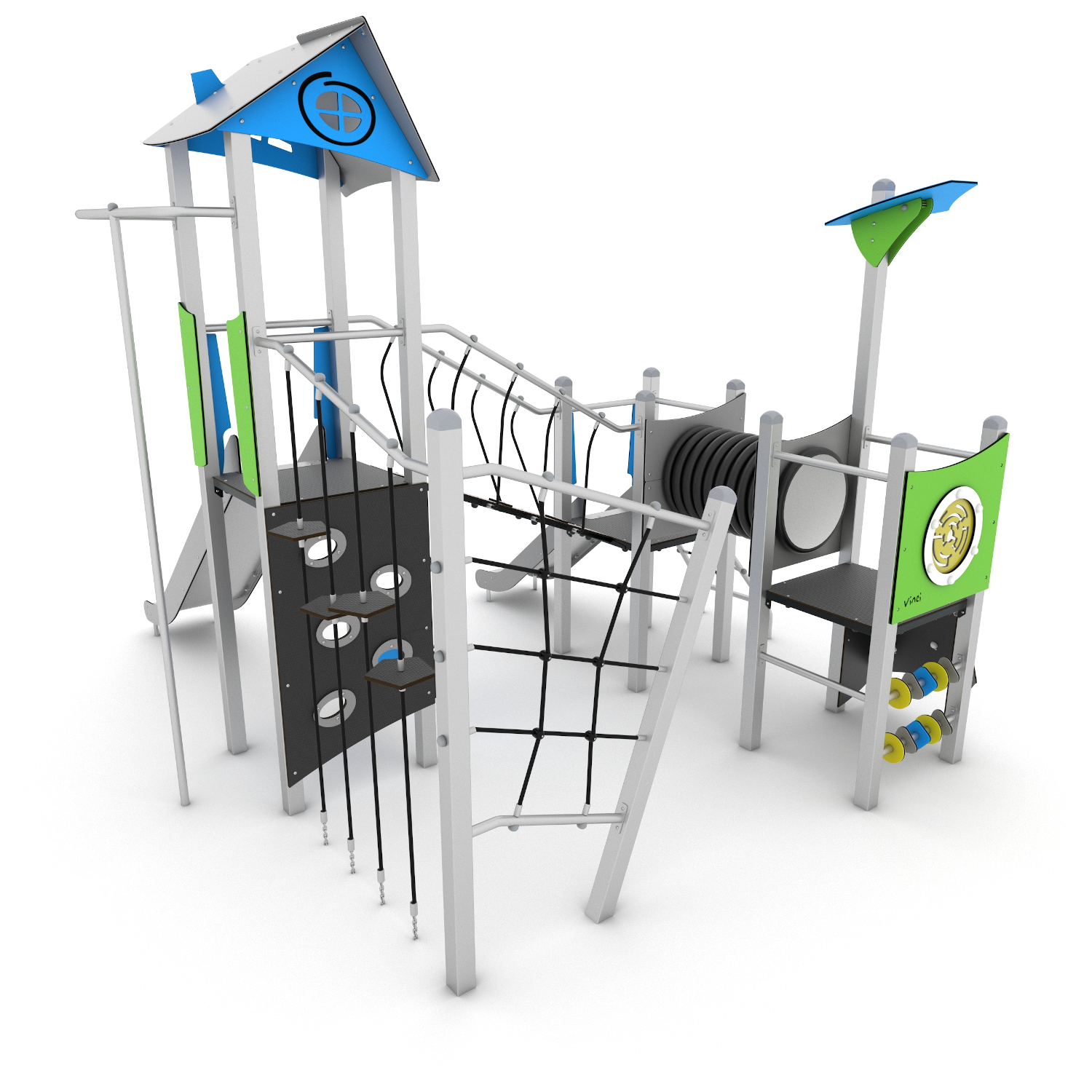 Small Colourful Double Steel Play Structure 3 | Morti Sport & Play ...