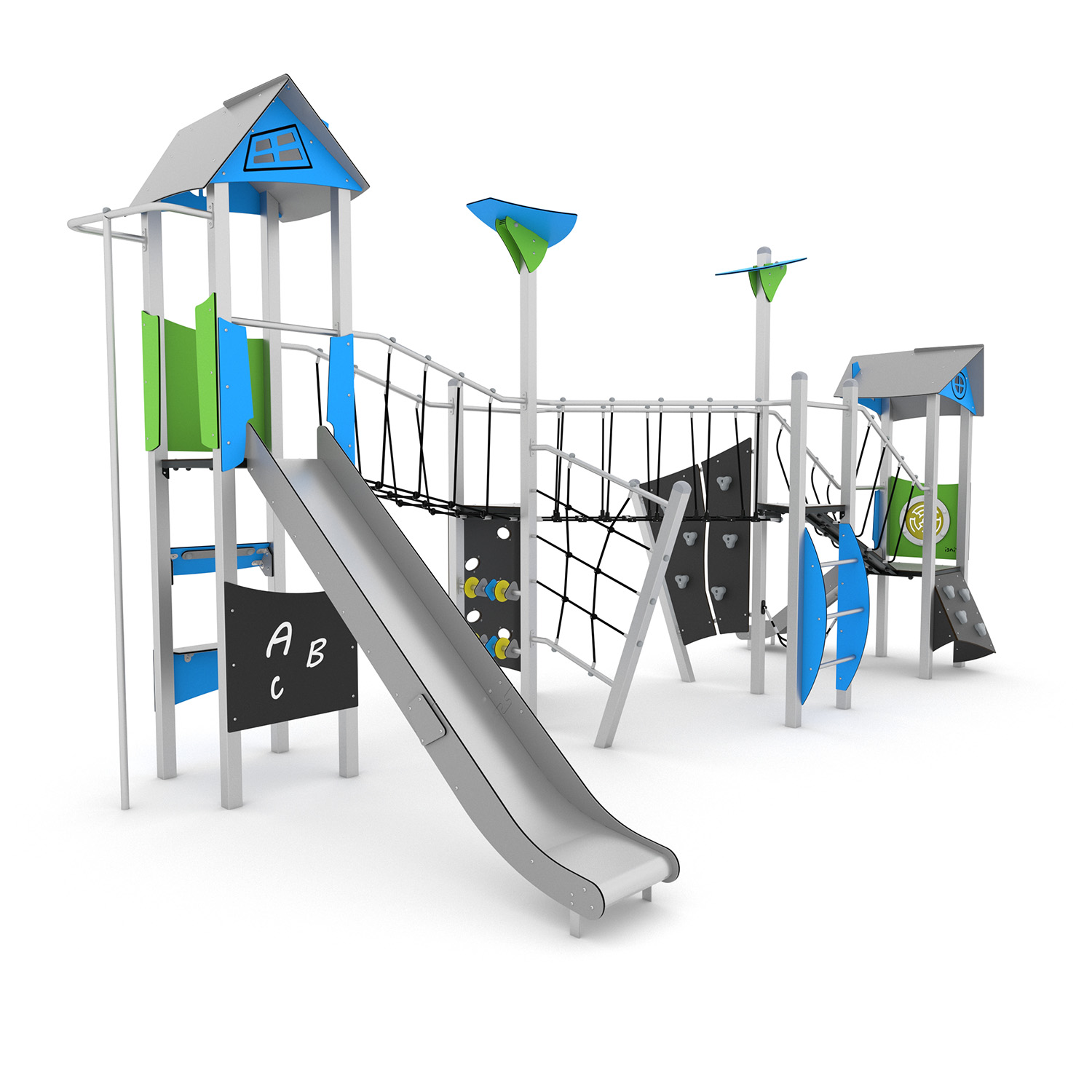 Small Colourful Double Steel Play Structure 4 | Morti Sport & Play ...
