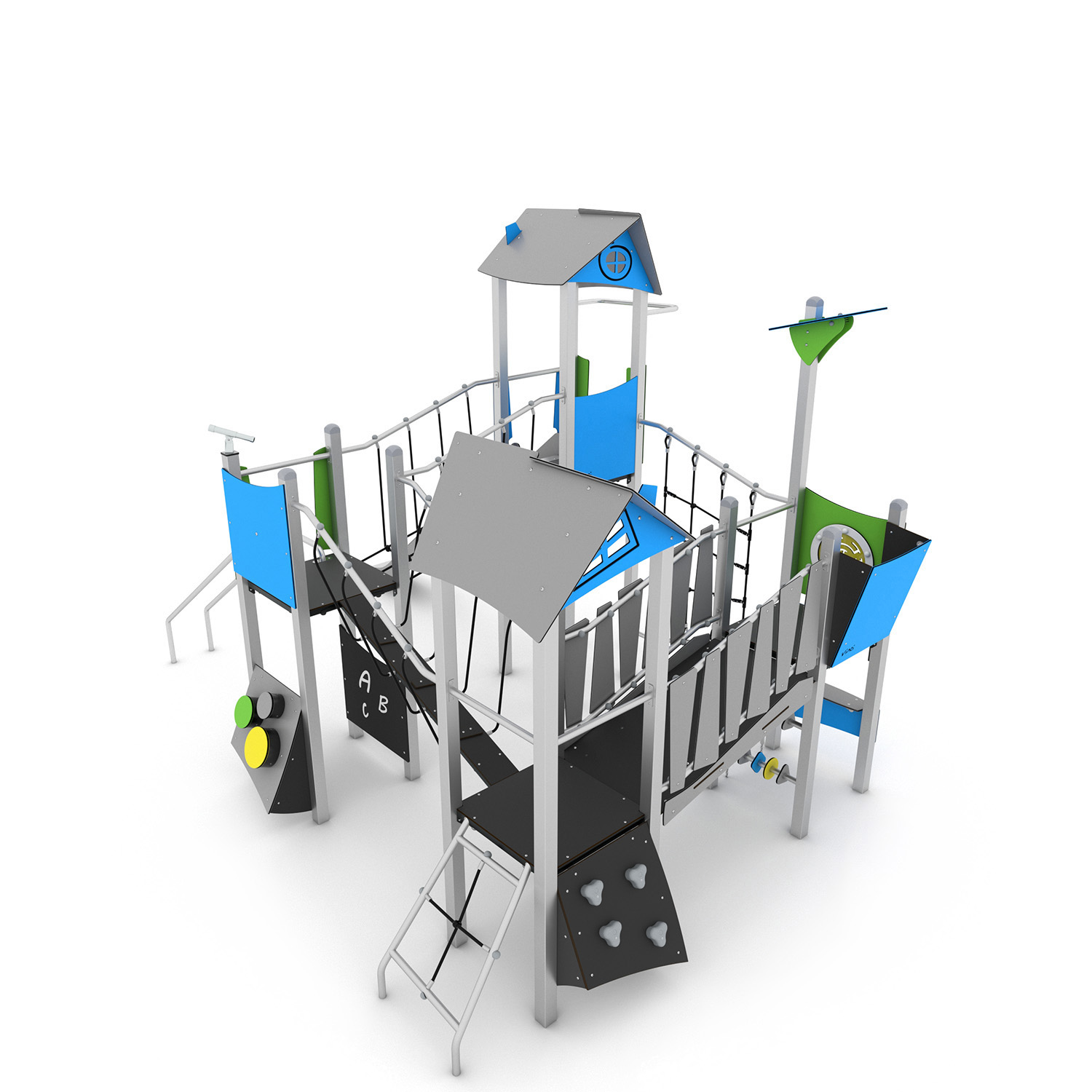 Small Colourful Steel Play Structure Complex 2 | Morti Sport & Play ...
