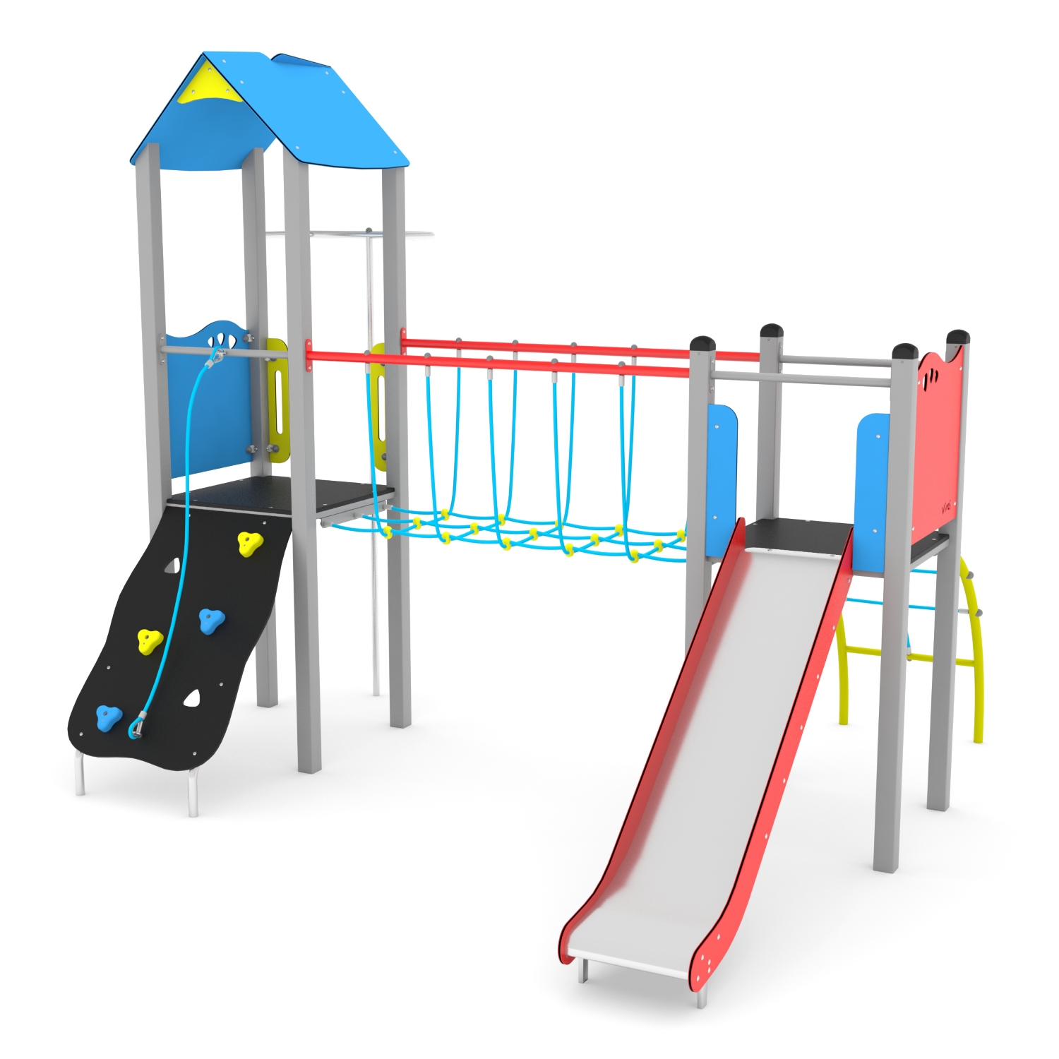 Mini Colourful Double Steel Play Structure 2 | Morti Sport & Play Equipment