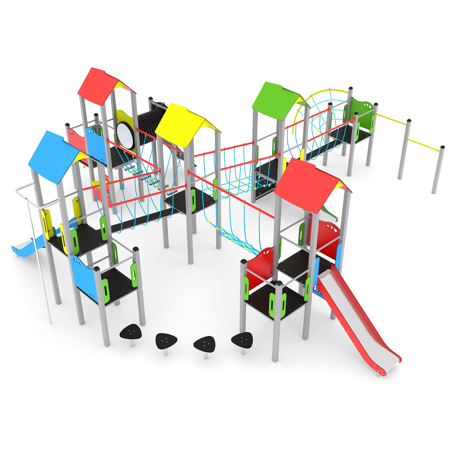 Large Colourful Steel Play Structure Complex 2 | Morti Sport & Play ...