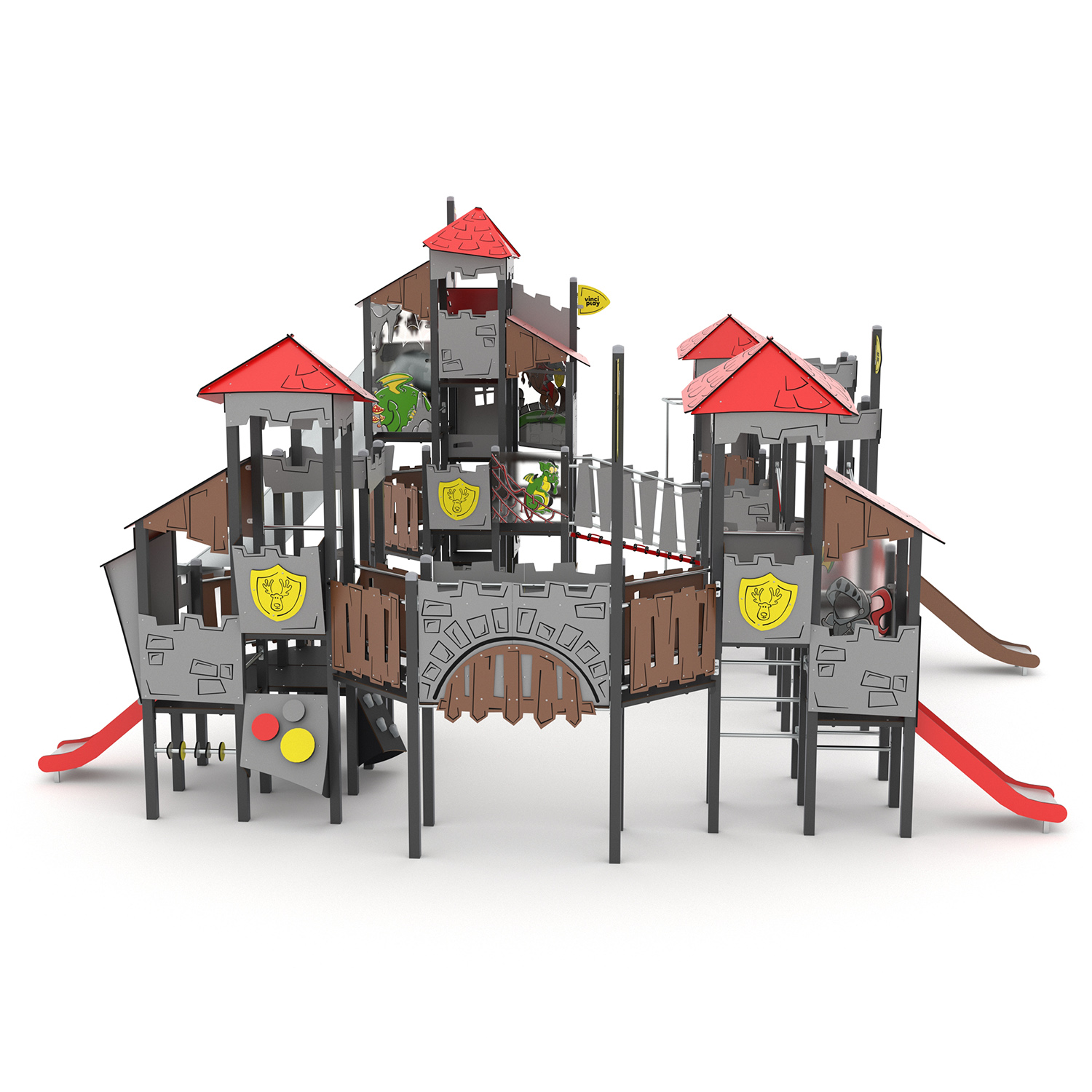 Small Castle-Themed Play Structure Complex | Morti Sport & Play Equipment