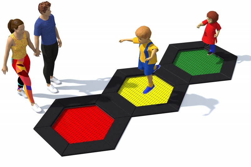 Triple Hexagonal Trampoline 1 | Morti Sport & Play Equipment