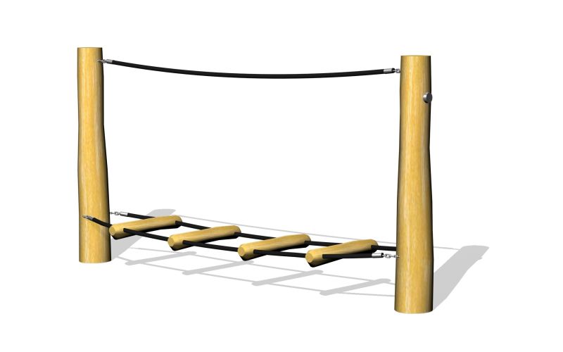 Wooden Balance Bridge w/ Rope | Morti Sport & Play Equipment