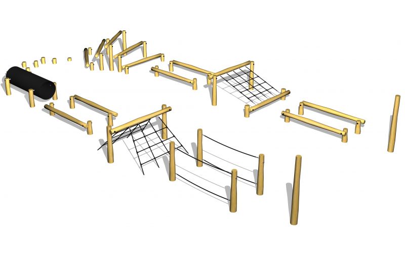 Large Wooden Obstacle Course 3 | Morti Sport & Play Equipment