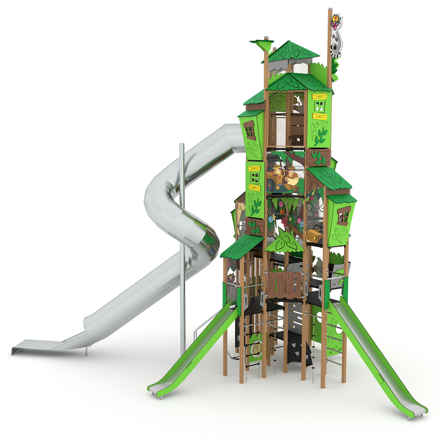 Large Single Jungle-Themed Play Structure | Morti Sport & Play Equipment