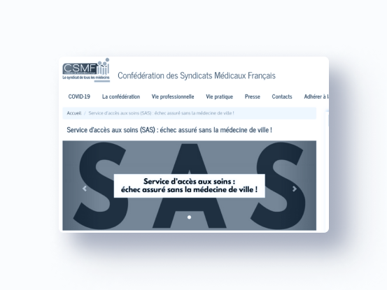 La CSMF appelle le Gouvernement à revoir sa copie pour le SAS ...