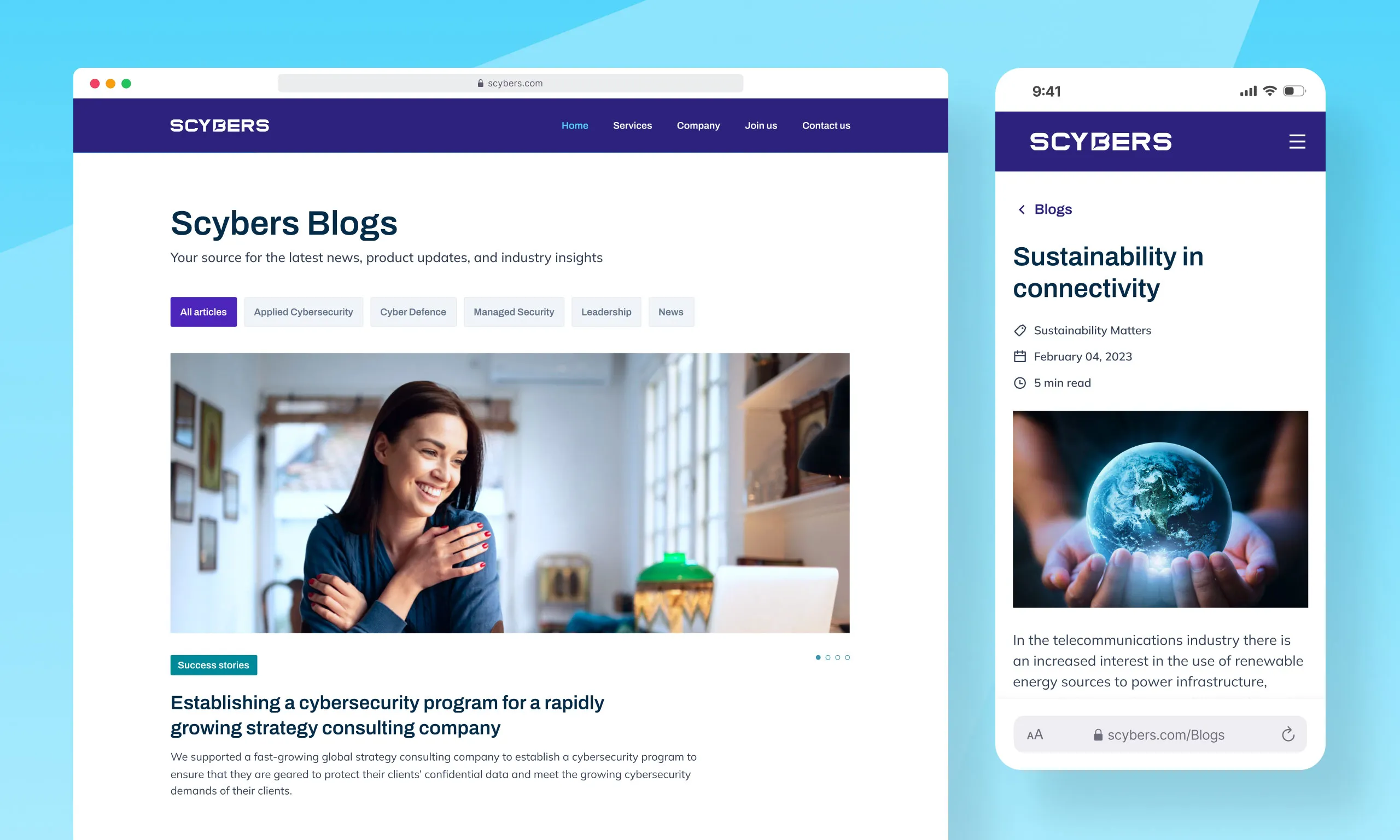 Scybers corporate branding - Amplifyn design
