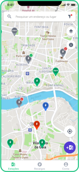 Mapa de estações de carregamento para veículos eléctricos - Electromaps