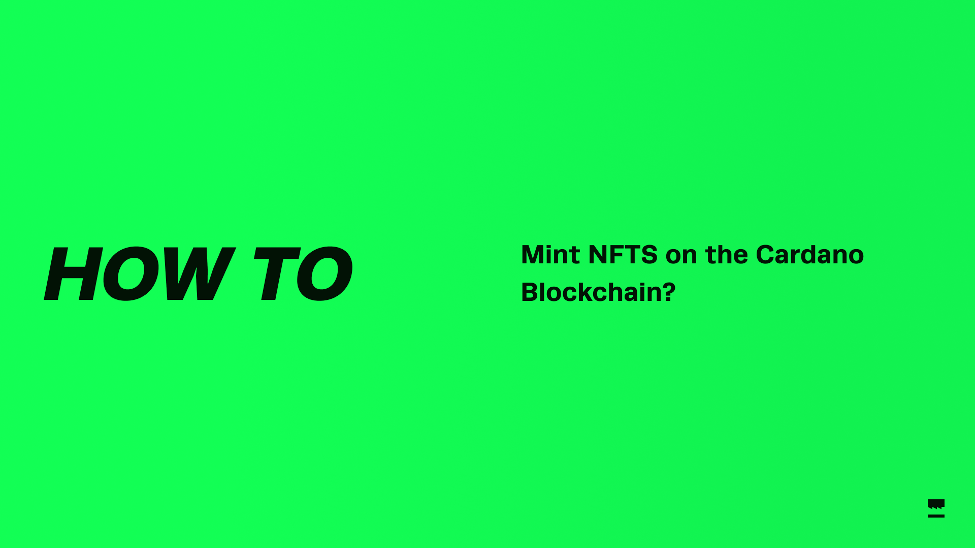 How to Mint NFTS on Cardano