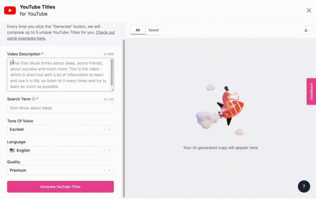 Free YouTube Titles Generator | Writesonic - AI Writing