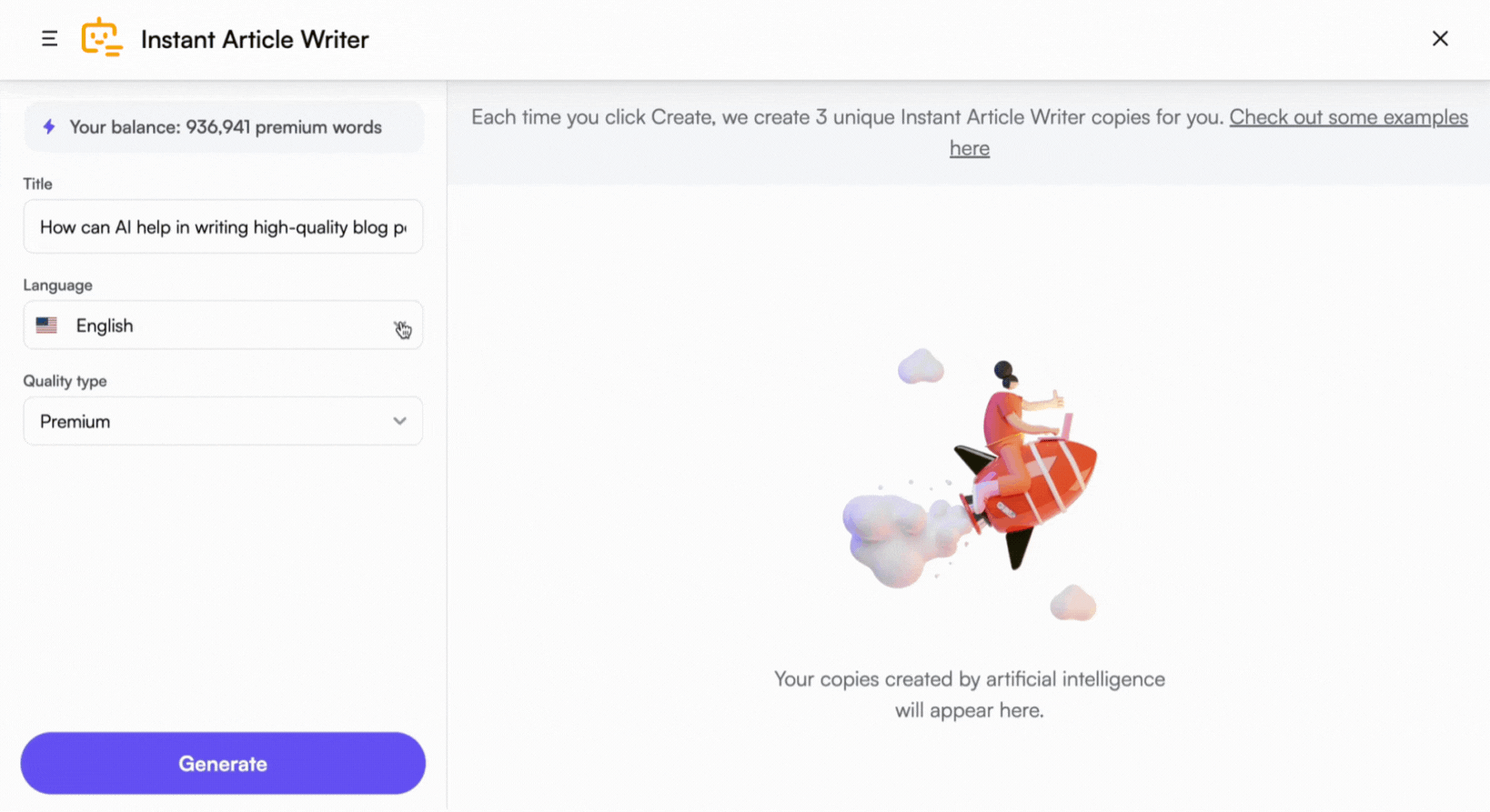 Instant Article Writer - Write faster | Writesonic AI Writer