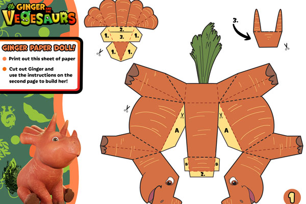 Vegesaurs Activity Sheets: Ginger Paper Doll