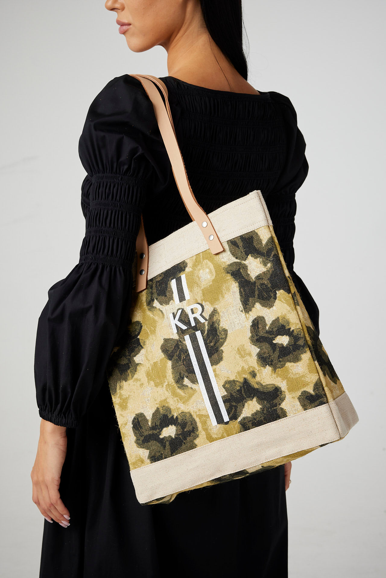 Apolis® Market Bag Khaki Bloom Collection by Liesel Plambeck