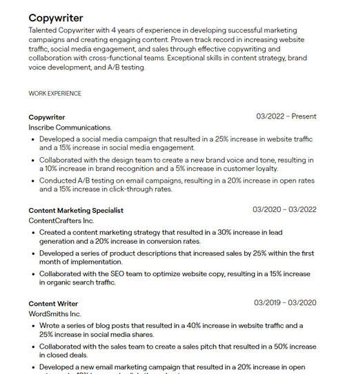 8+ Copywriter Resume Examples [with Guidance]