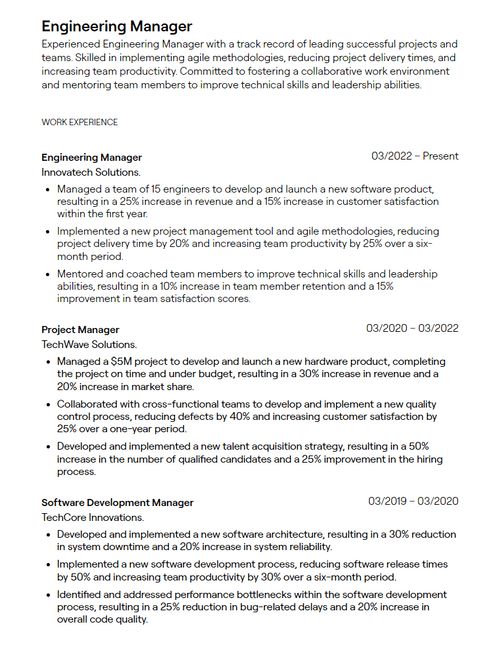 6+ Engineering Manager Resume Examples [with Guidance]