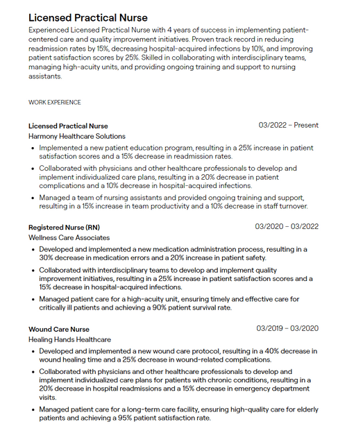 1+ Licensed Practical Nurse Resume Examples [with Guidance]