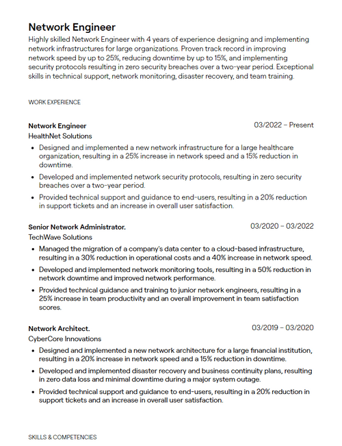 3+ Network Engineer Resume Examples [with Guidance]