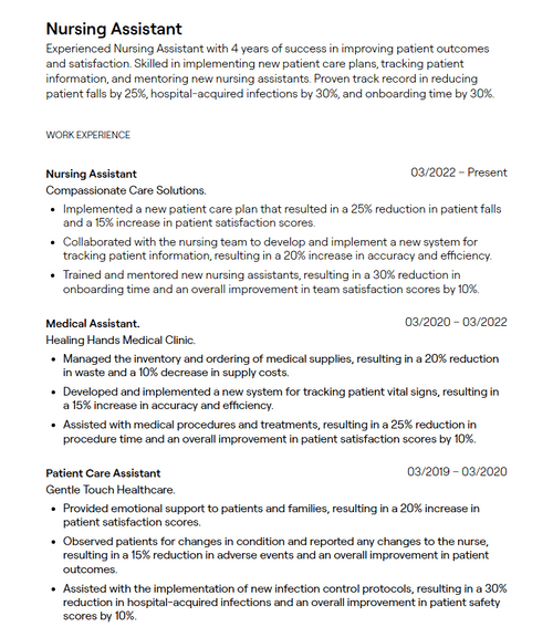 2+ Nursing Assistant Resume Examples [with Guidance]