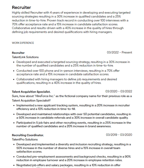 9+ Recruiter Resume Examples [with Guidance]