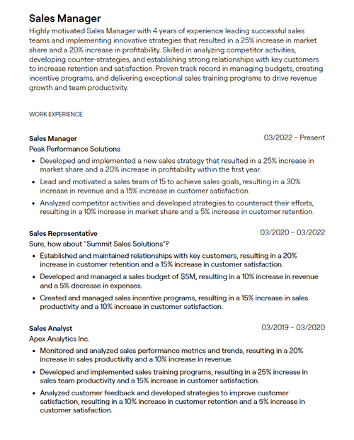 14+ Sales Manager Resume Examples [with Guidance]