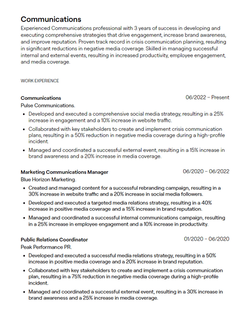 2023 Communications Director Resume Example Guidance TealHQ