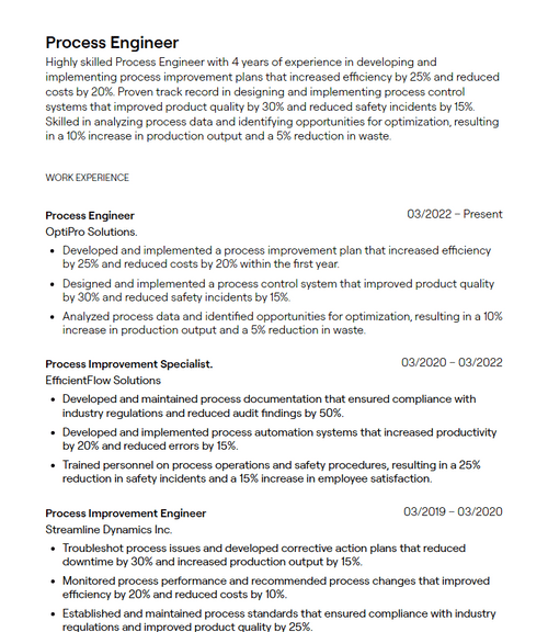 7+ Process Engineer Resume Examples [with Guidance]