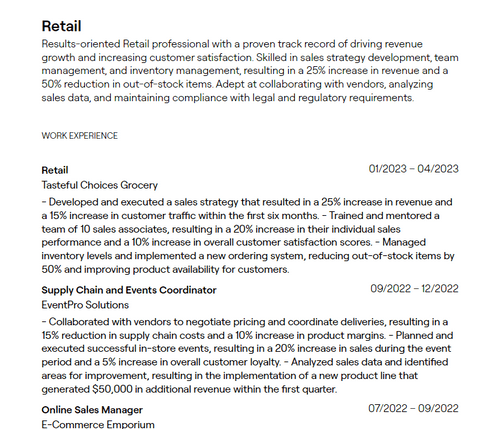 4+ Retail Resume Examples [with Guidance]