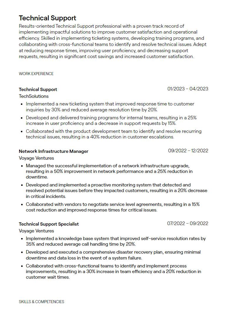 3 Technical Support Resume Examples with Guidance 