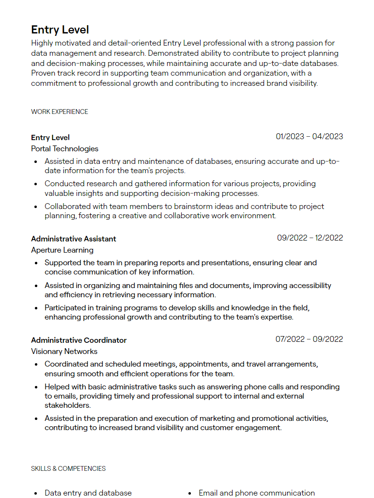 Entry Level It Resume Template Entry Level Social Work Resume