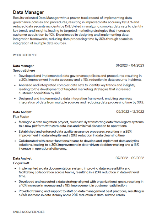 4+ Data Governance Resume Examples [with Guidance]