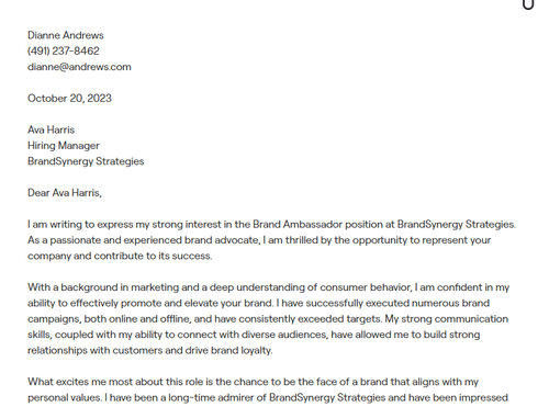 7+ Brand Ambassador Cover Letter Examples (with In-Depth Guidance)