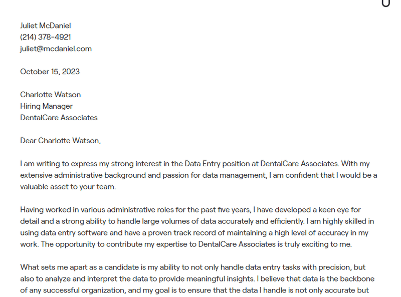 5+ Data Entry Cover Letter Examples (with In-Depth Guidance)