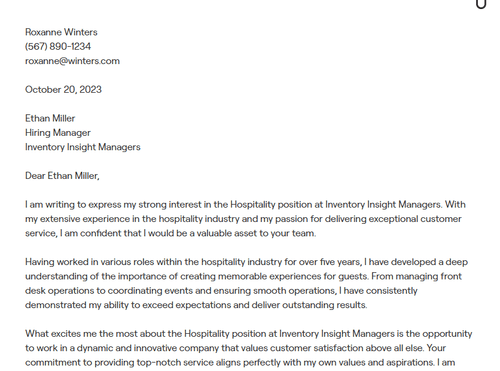 4+ Hospitality Cover Letter Examples (with In-Depth Guidance)