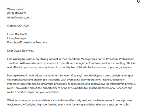 22+ Operations Manager Cover Letter Examples (with In-Depth Guidance)