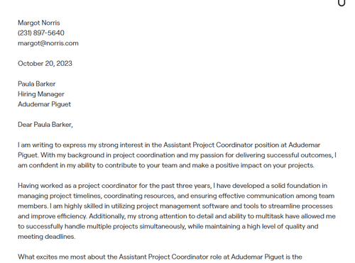 6+ Project Coordinator Cover Letter Examples (with In-Depth Guidance)
