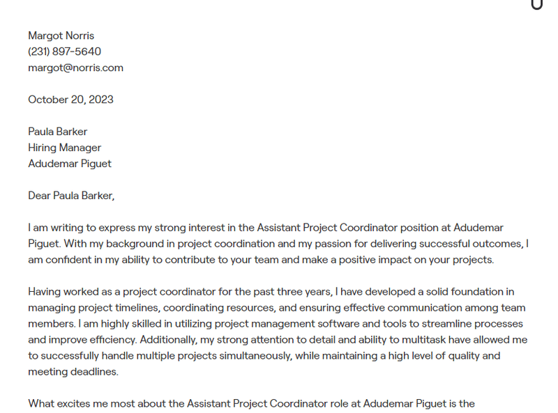 6+ Project Coordinator Cover Letter Examples (with In-Depth Guidance)