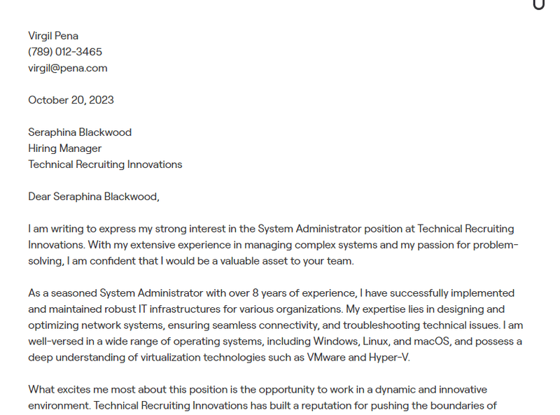 8+ System Administrator Cover Letter Examples (with In-Depth Guidance)