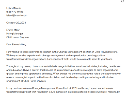 6+ Change Management Cover Letter Examples (with In-Depth Guidance)
