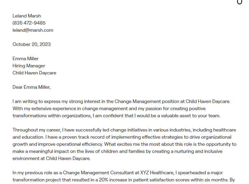 6+ Change Management Cover Letter Examples (with In-Depth Guidance)