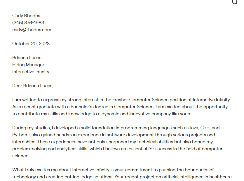 9 Computer Science Cover Letter Examples with In Depth Guidance 