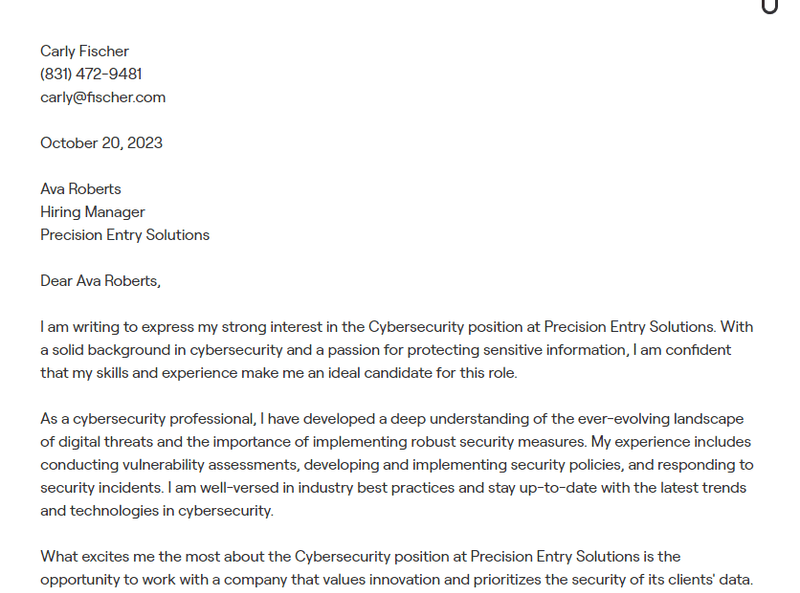 6+ Cybersecurity Cover Letter Examples (with In-Depth Guidance)