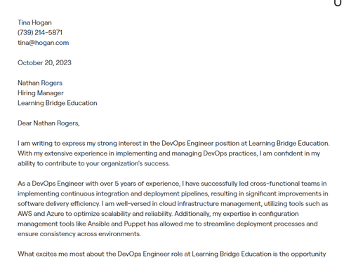 1+ DevOps Engineer Cover Letter Examples (with In-Depth Guidance)