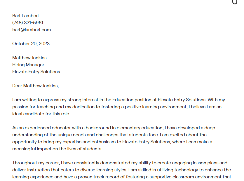1 Education Cover Letter Examples with In Depth Guidance 