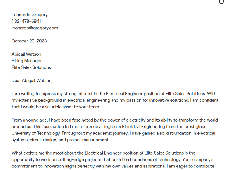 3+ Electrical Engineer Cover Letter Examples (with In-Depth Guidance)